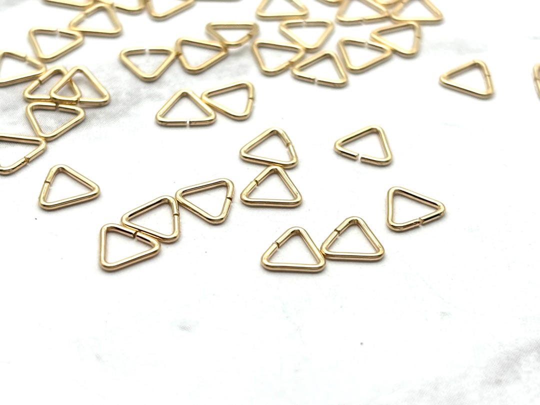 14K Gold Filled Triangle Open Jump Rings, Geometric Links, Jewelry ...