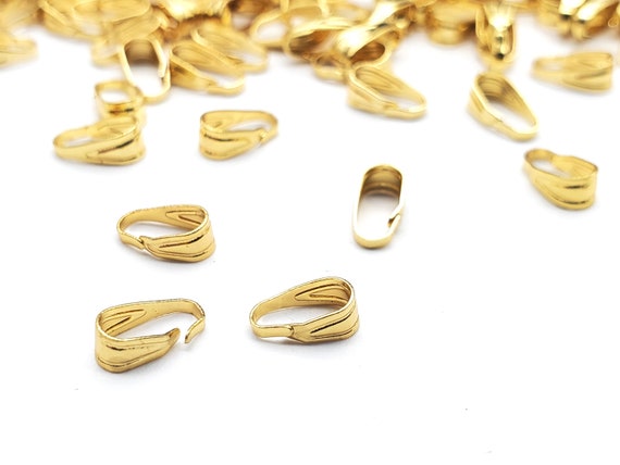 18K Gold Plated Snap on Bails Pendant Lock Bails Necklace - Etsy