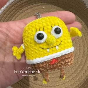 Crochet Patrick,handmade Spongebob Keychain,crochet Keychain, DIY Gift ...