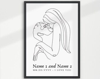 Personalized Couple Art Poster - Etsy