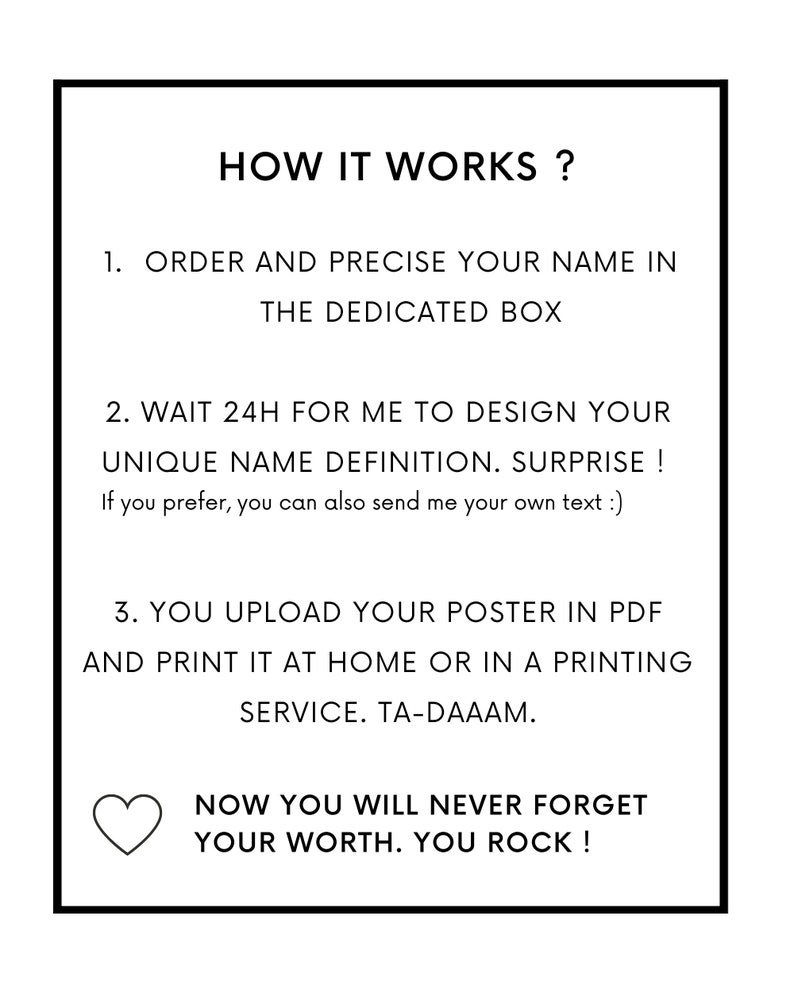 CUSTOM PRINTABLE POSTER - Name Definition Poster - Customizable Name ...