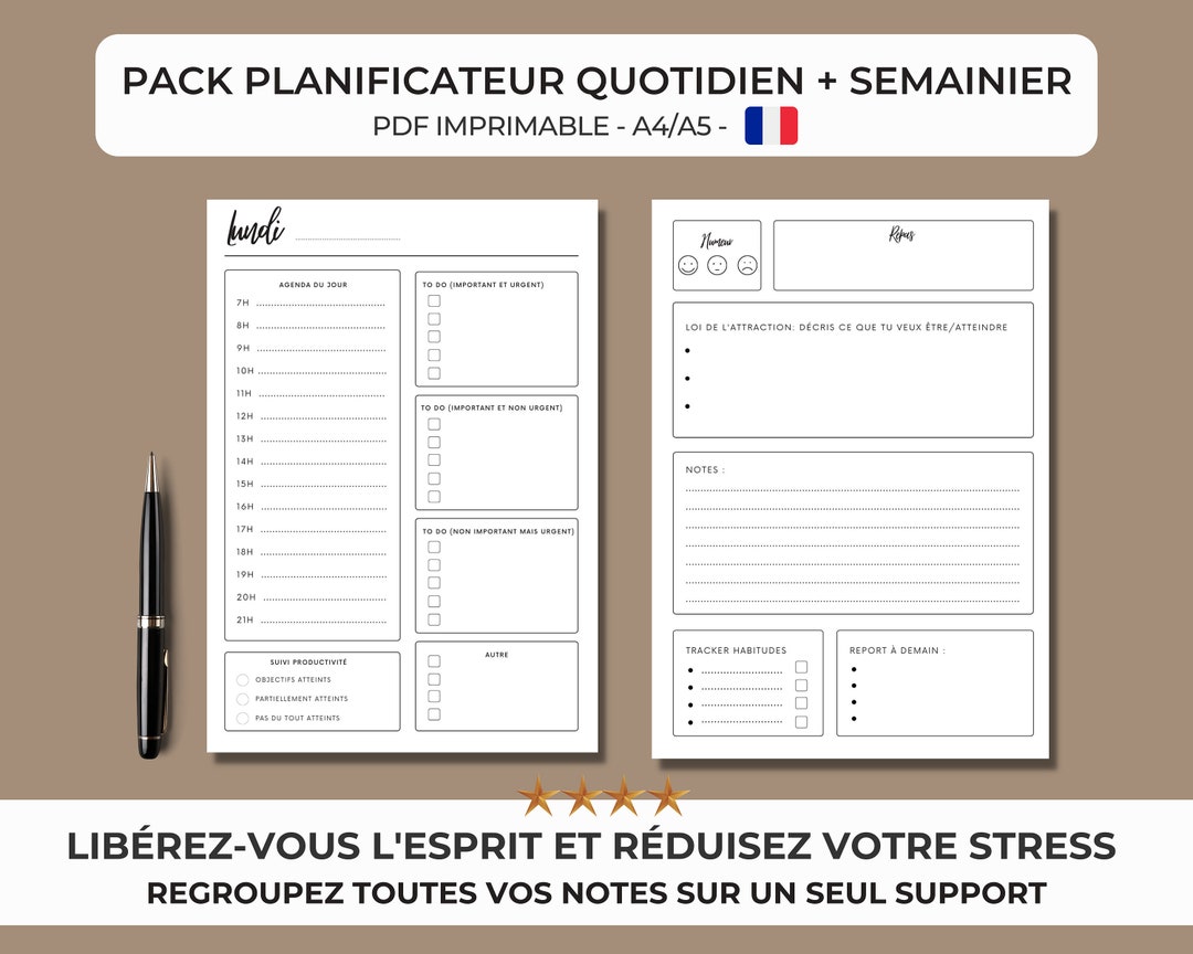 Printable 2023 2024 Agenda Weekly Agenda 2024 French Agenda 2024 Weekly ...