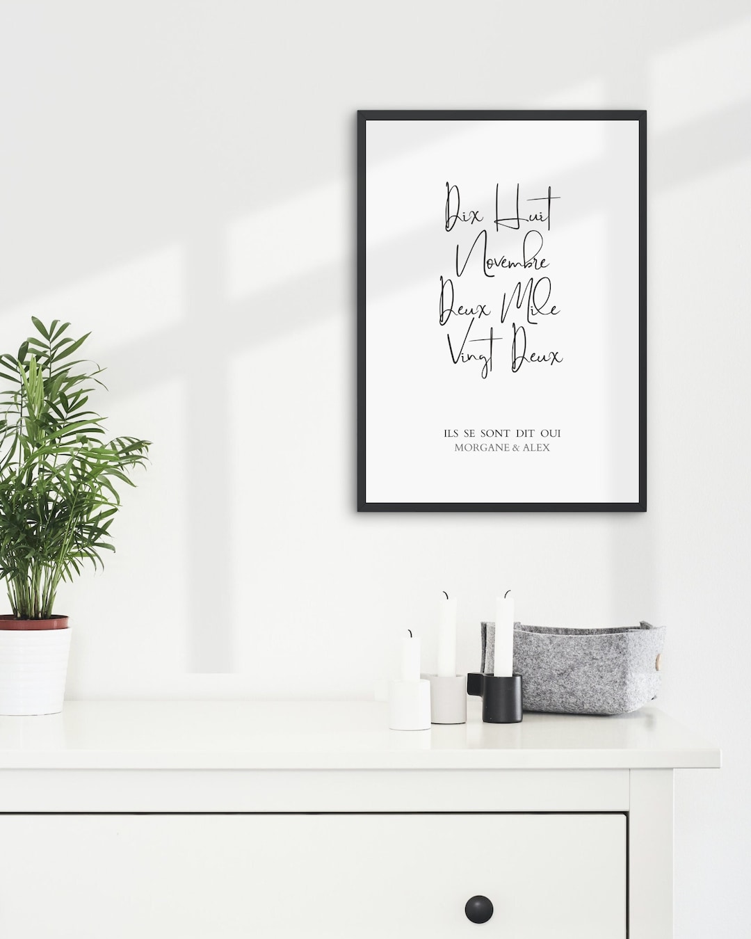 CUSTOM Date and Names Poster, Minimalist Calligraphy, Wedding Gift ...
