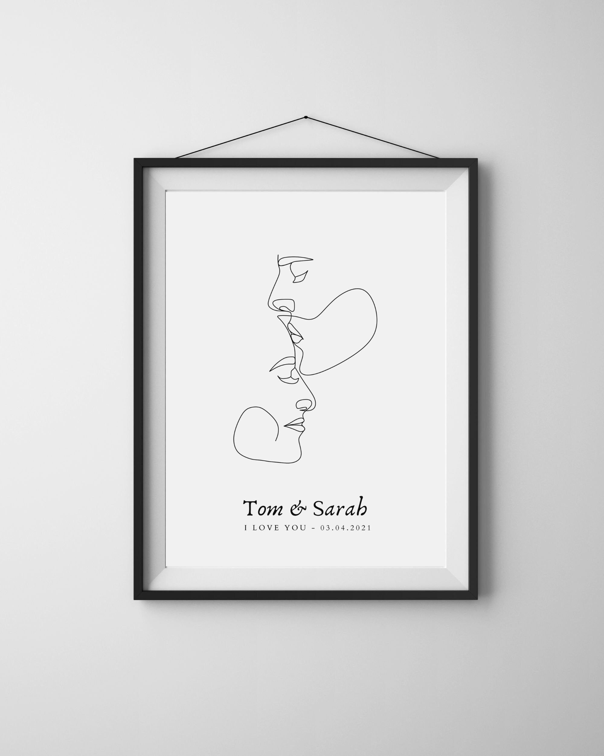 CUSTOM COUPLE POSTER With Names Date and Message Minimalist - Etsy