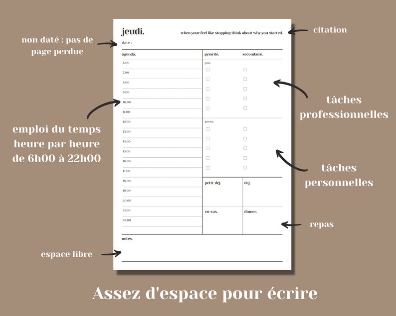 Printable 2023 Planner - Weekly Planner 2023 - French 2023 Planner ...