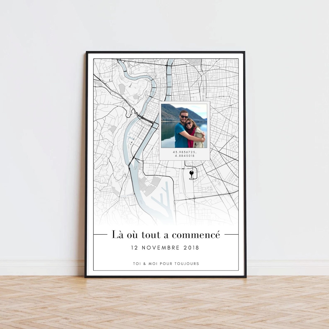 Date and Meeting Place Poster With GPS Coordinates city and - Etsy
