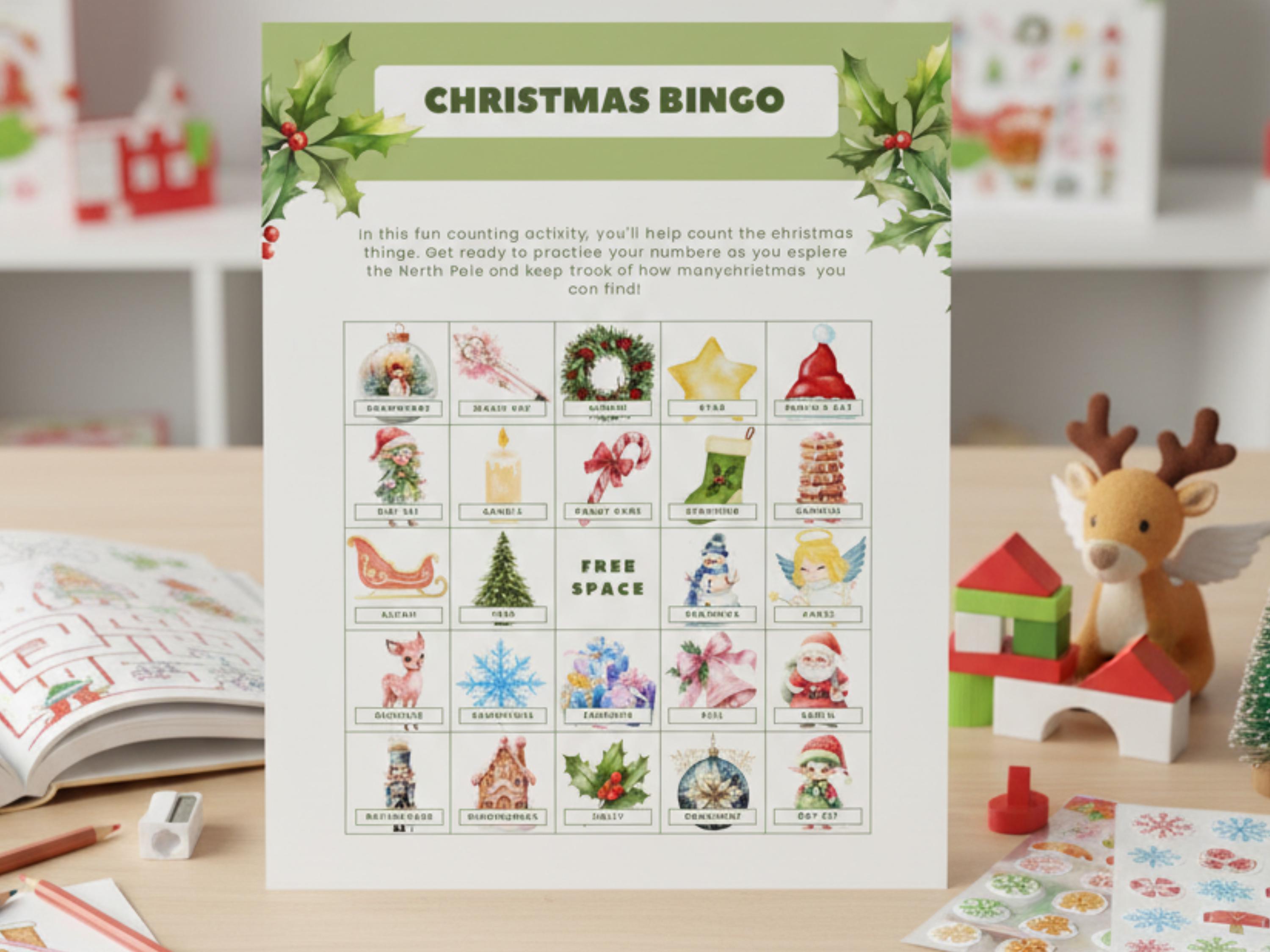 Christmas Bingo Printable | Kids Holiday Game | US Letter PDF ...