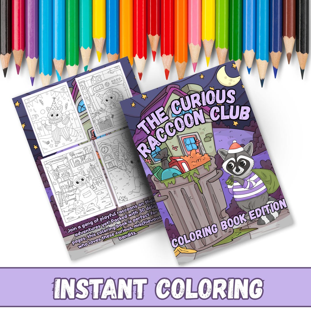 Raccoon Coloring Book: 30 Whimsical Pages, Creative Kids Activity ...