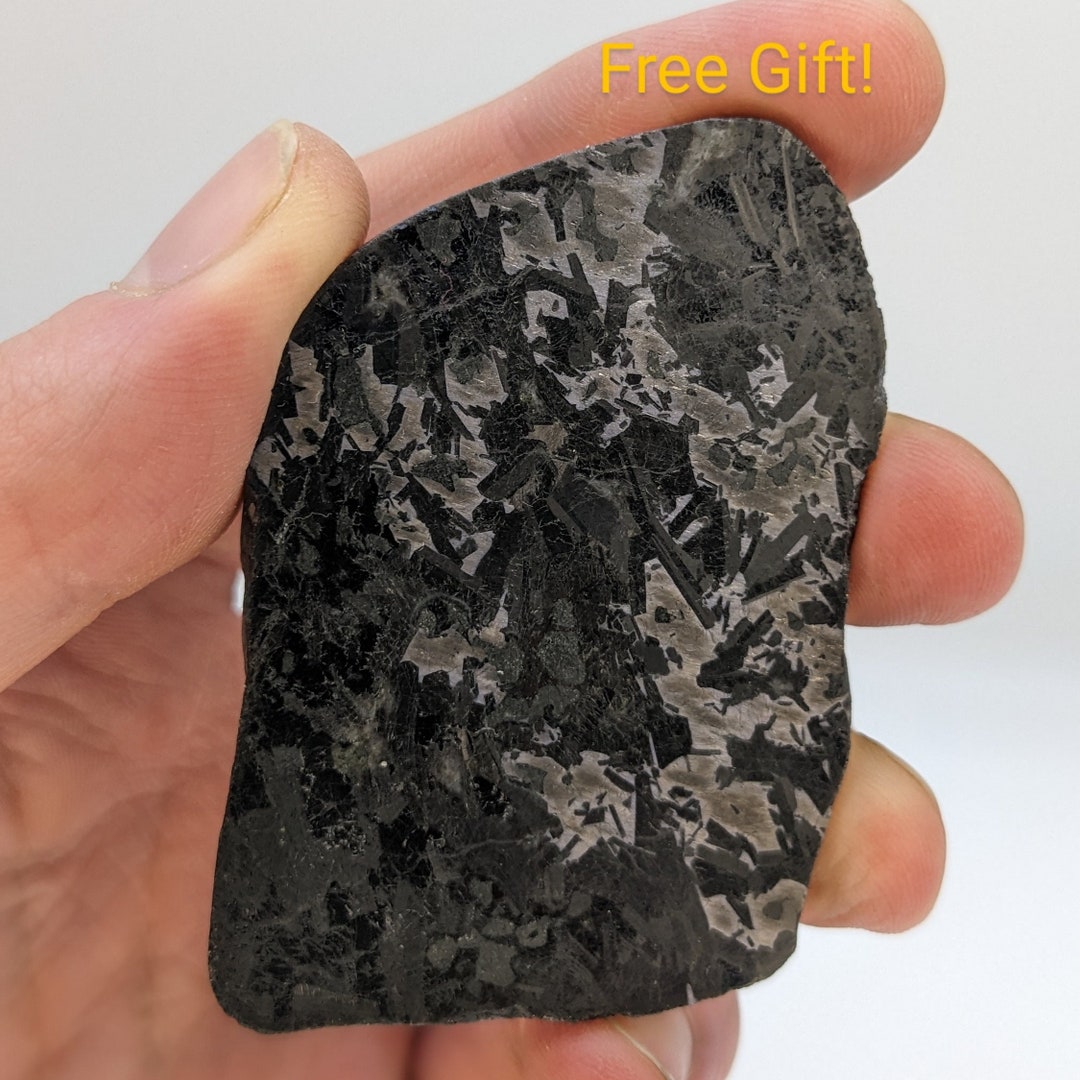 Black Granite/peristerite/moonstone - Hand Polished Slab - Free Gift ...