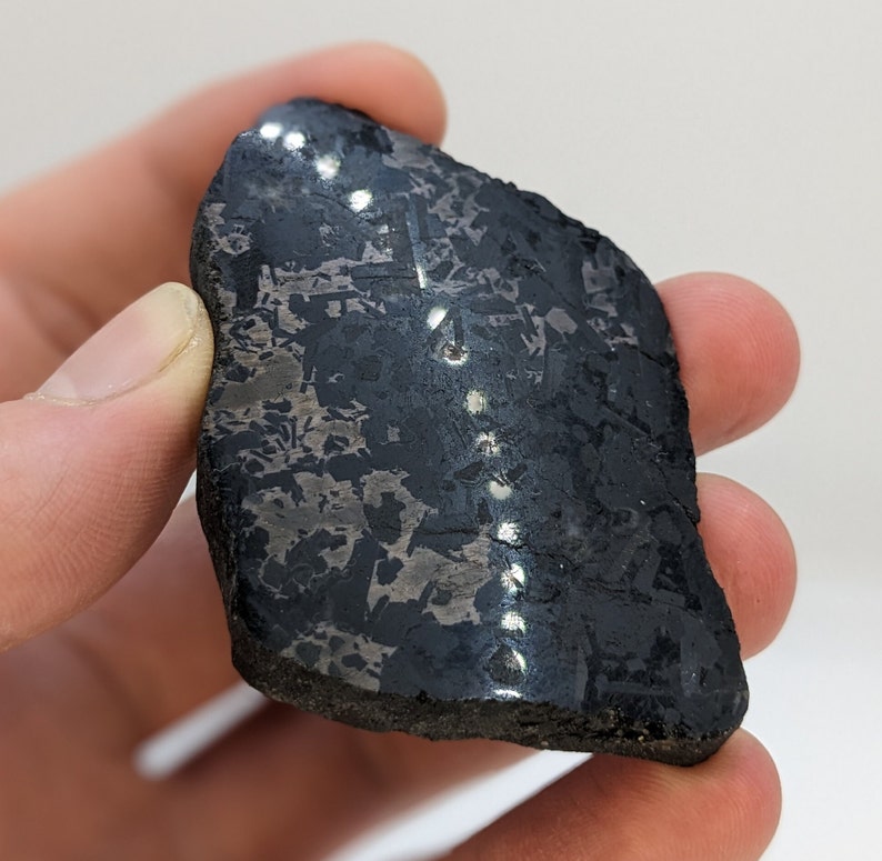 Black Granite/peristerite/moonstone Hand Polished Slab - Etsy