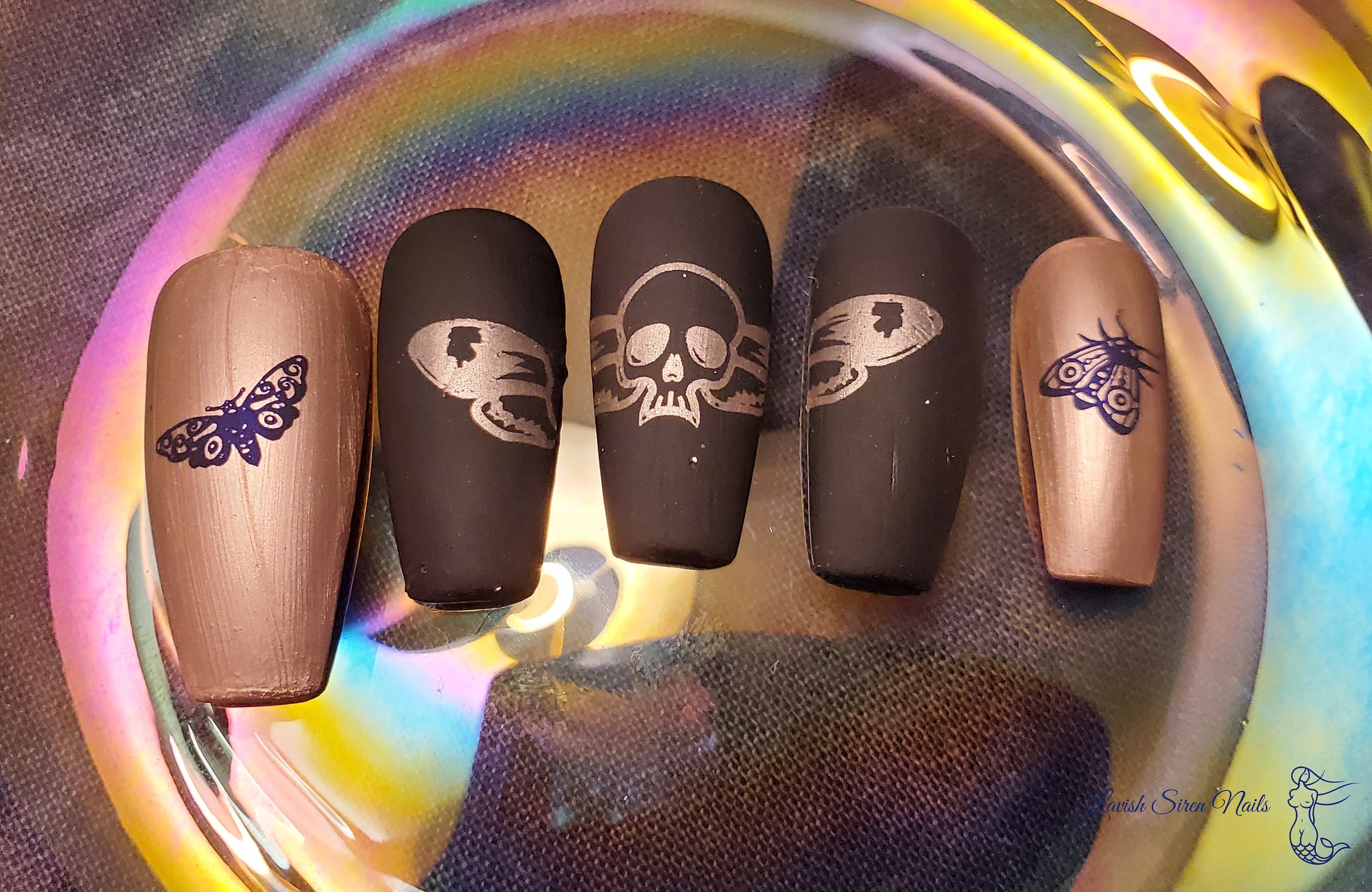 Death's Head Moth Press on Nails | Etsy