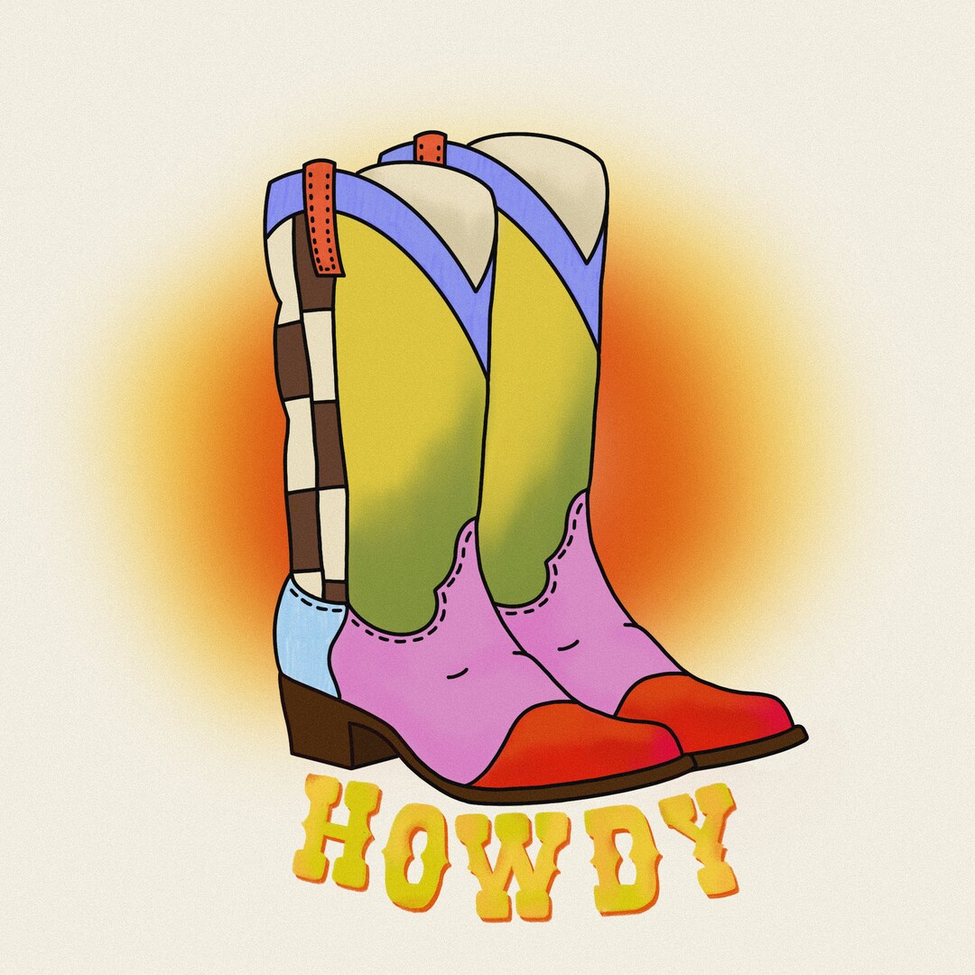 Cowboy Boots Digital Art Print - Etsy