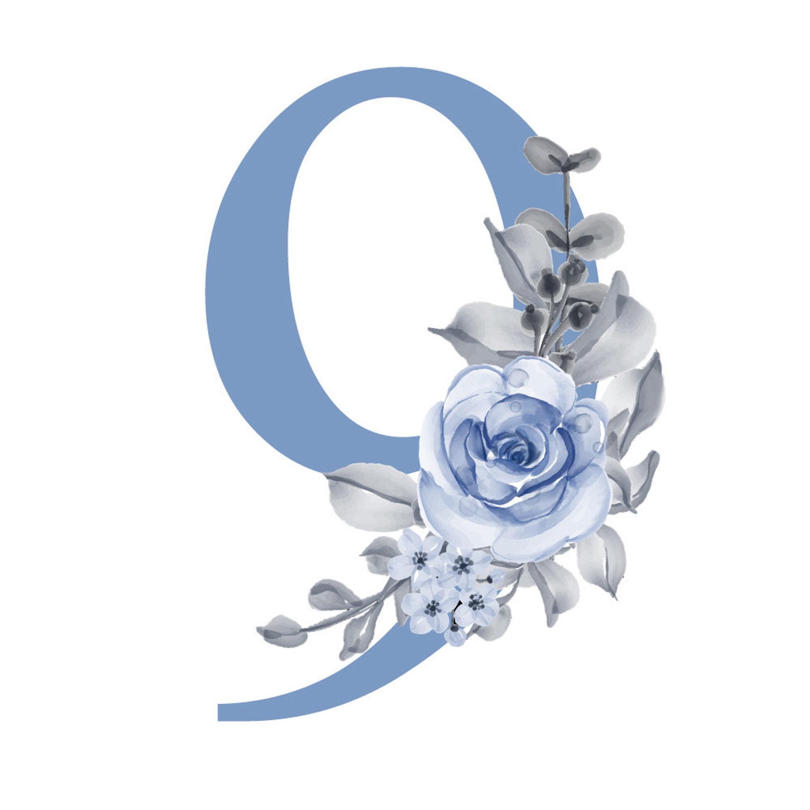 Rose Number illustration Birthday Numbers INSTANT DOWNLOAD 1 | Etsy