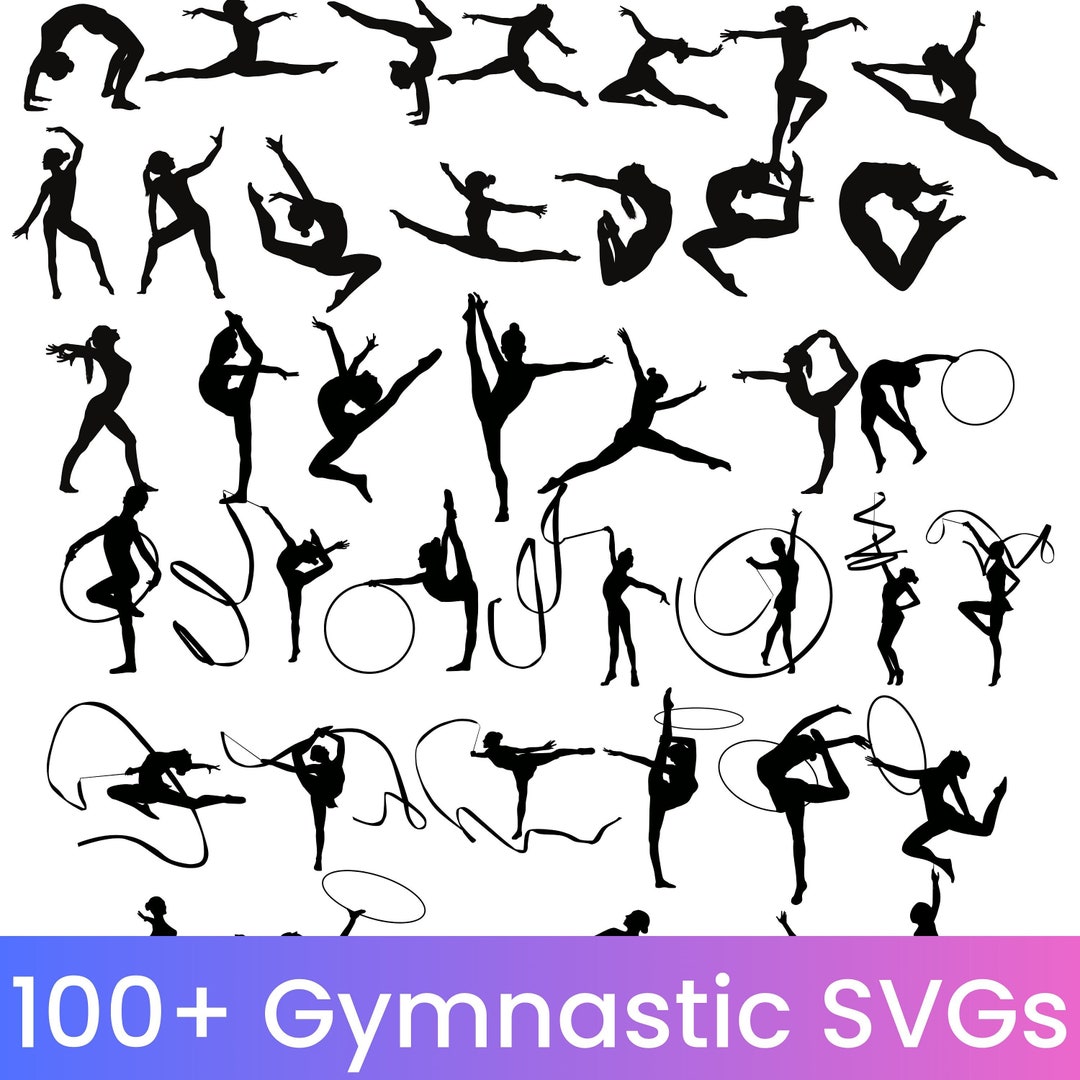 100 Gymnastics SVG, Gymnast PNG, Digital Download, Instant Download ...