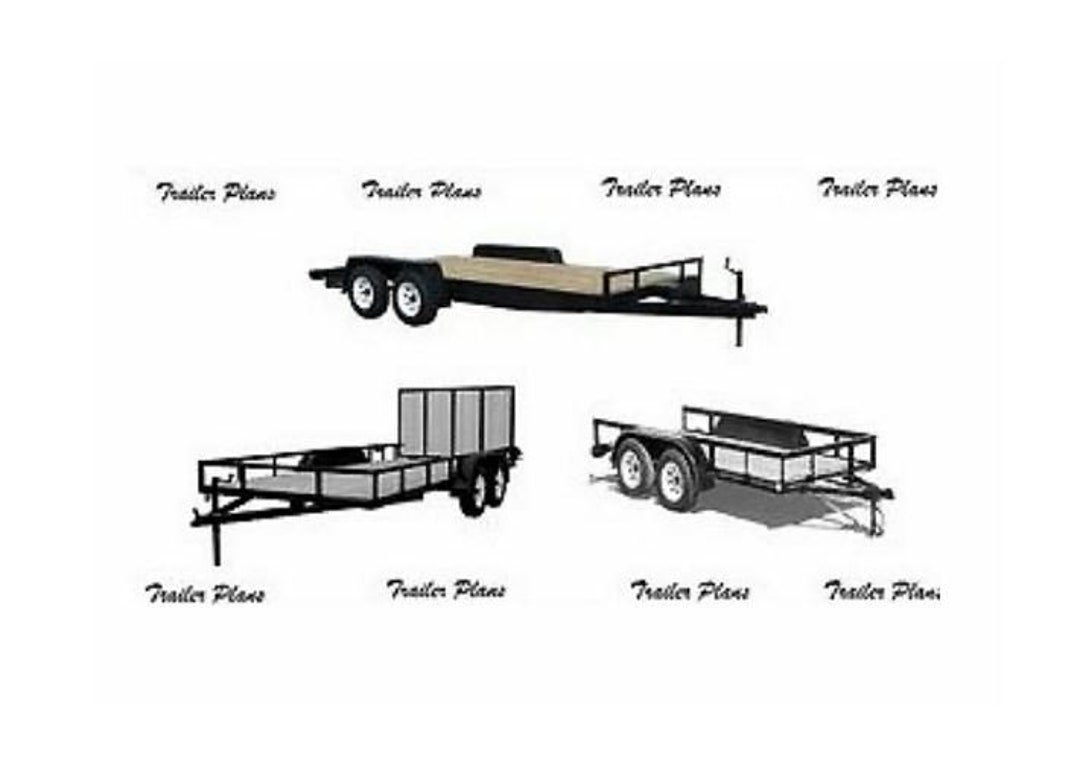 Trailer Plan Bundle 8x16 Car Trailer, 7x14 and 8x10 Utility Trailers ...