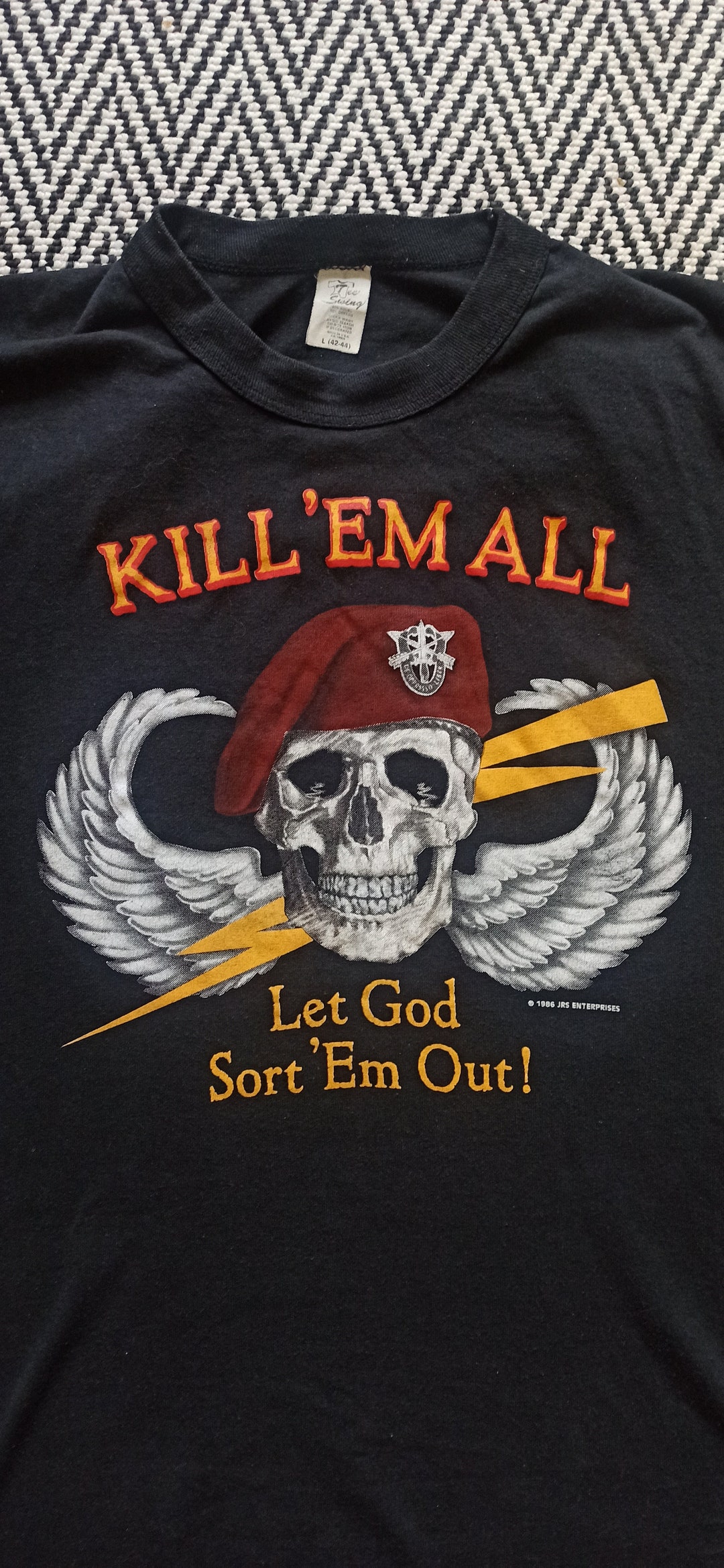 Kill Em All Vintage Band Shirt L 1980s Punk Metal JRS Enterprises ...