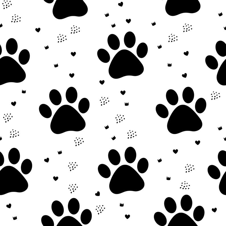 Paw Print SVG, Paw Print Pattern SVG, Paw Prints Digital Paper PNG ...