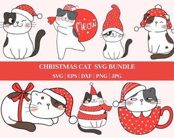 Cat Christmas, Meowy Christmas PNG, Festive, Cat, Christmas, Digital ...