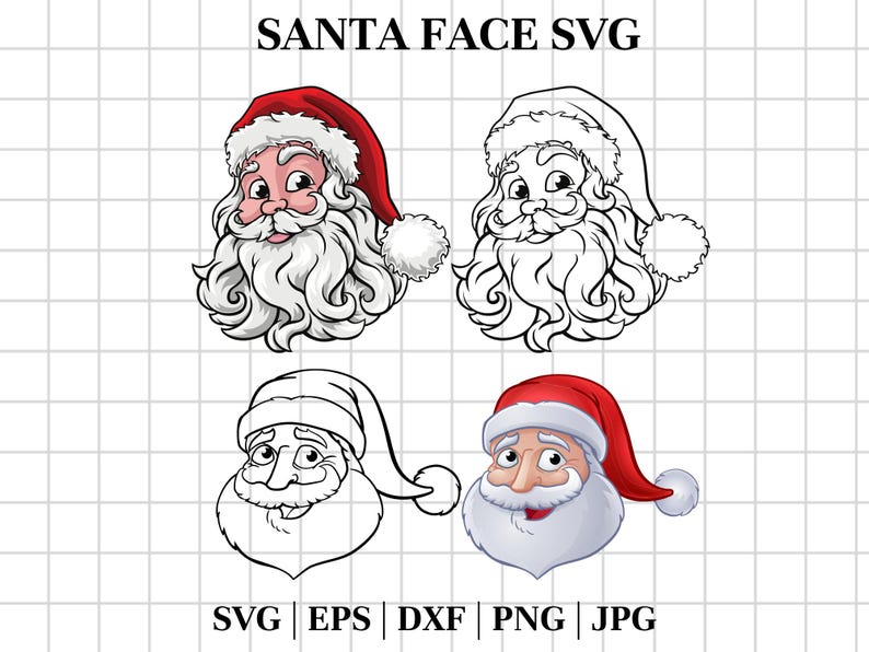 Vintage Santa SVG Bundle, Old School Father Christmas Clipart, Retro ...