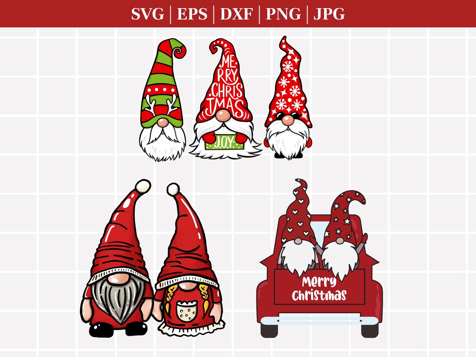 Christmas Gnome Bundle Svg,png,pdf Christmas Doodle, Gnomes Merry ...