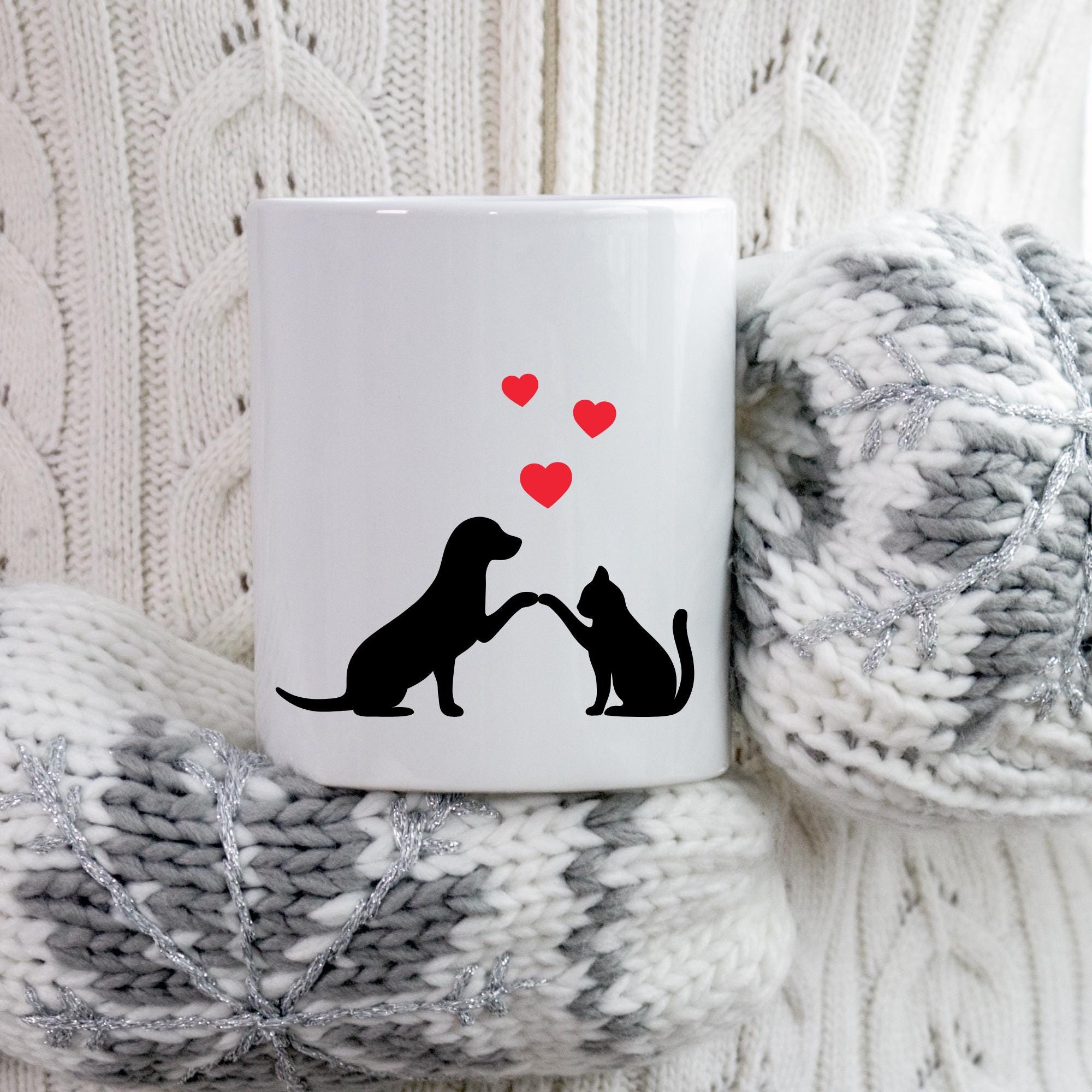 Dog and Cat Silhouette SVG, Dog Cat Outline Png, Dog and Cat Clipart ...