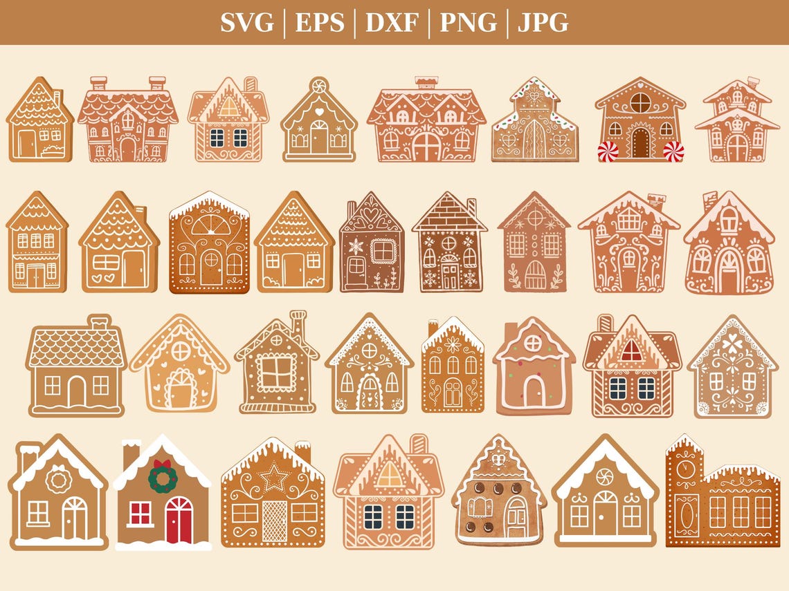 Gingerbread House Svg, Christmas Svg, Gingerbread House Cut File - Etsy