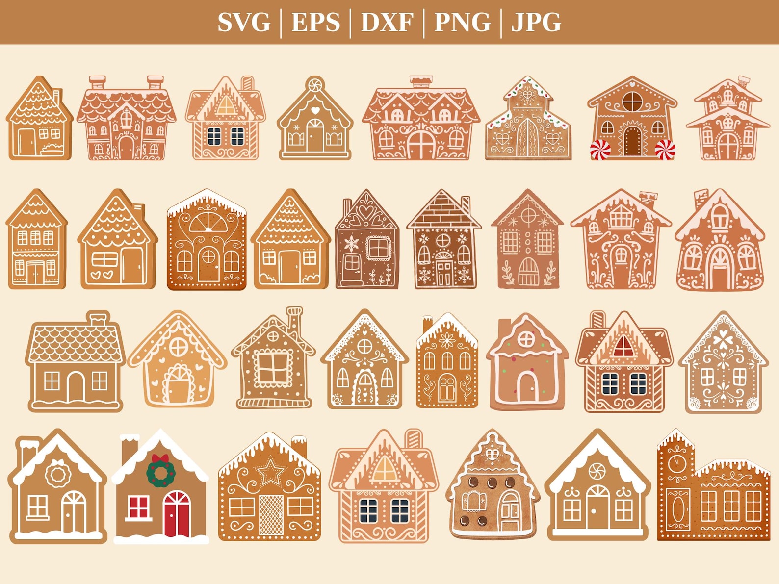 Gingerbread House Svg, Christmas Svg, Gingerbread House Cut File - Etsy