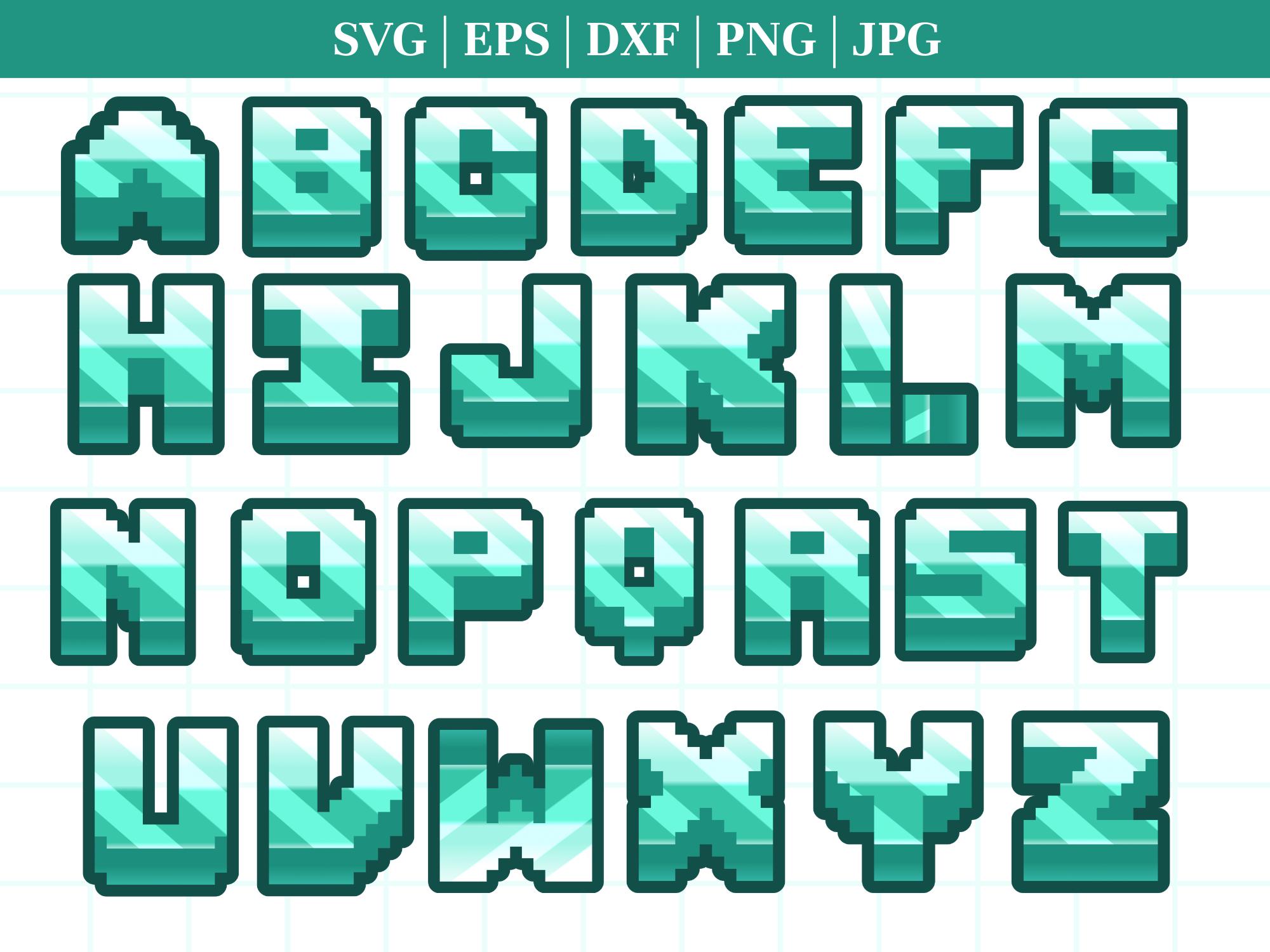 Minecraft Fonts Svg Bundle Minecraft Alphabet Printable Minecraft Gamer ...