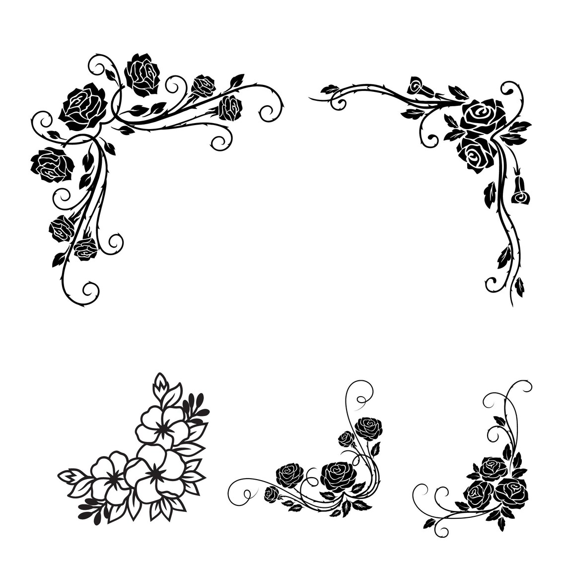 Corner Svg Bundle | Corner Svg | Floral Corner Svg Files | Decorative ...