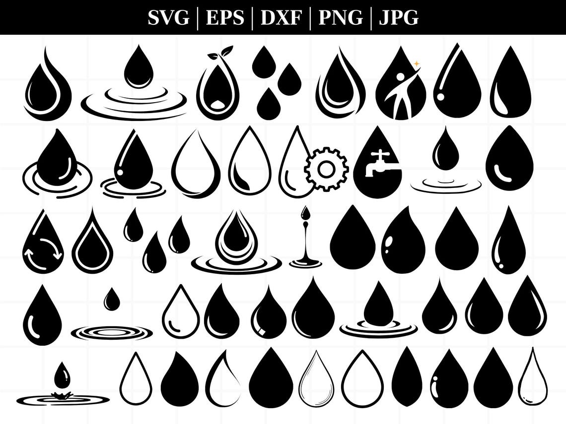 Water Droplet Svg, Water Drops Svg, Rain Drops Svg, Raining Svg, Rain ...