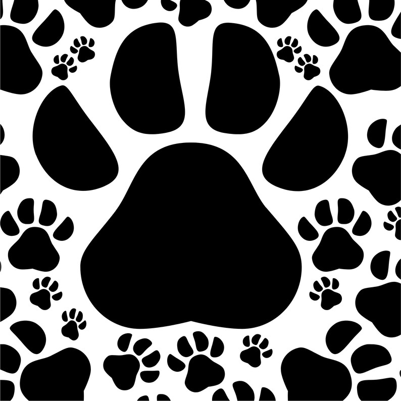 Paw Print SVG, Paw Print Pattern SVG, Paw Prints Digital Paper PNG ...