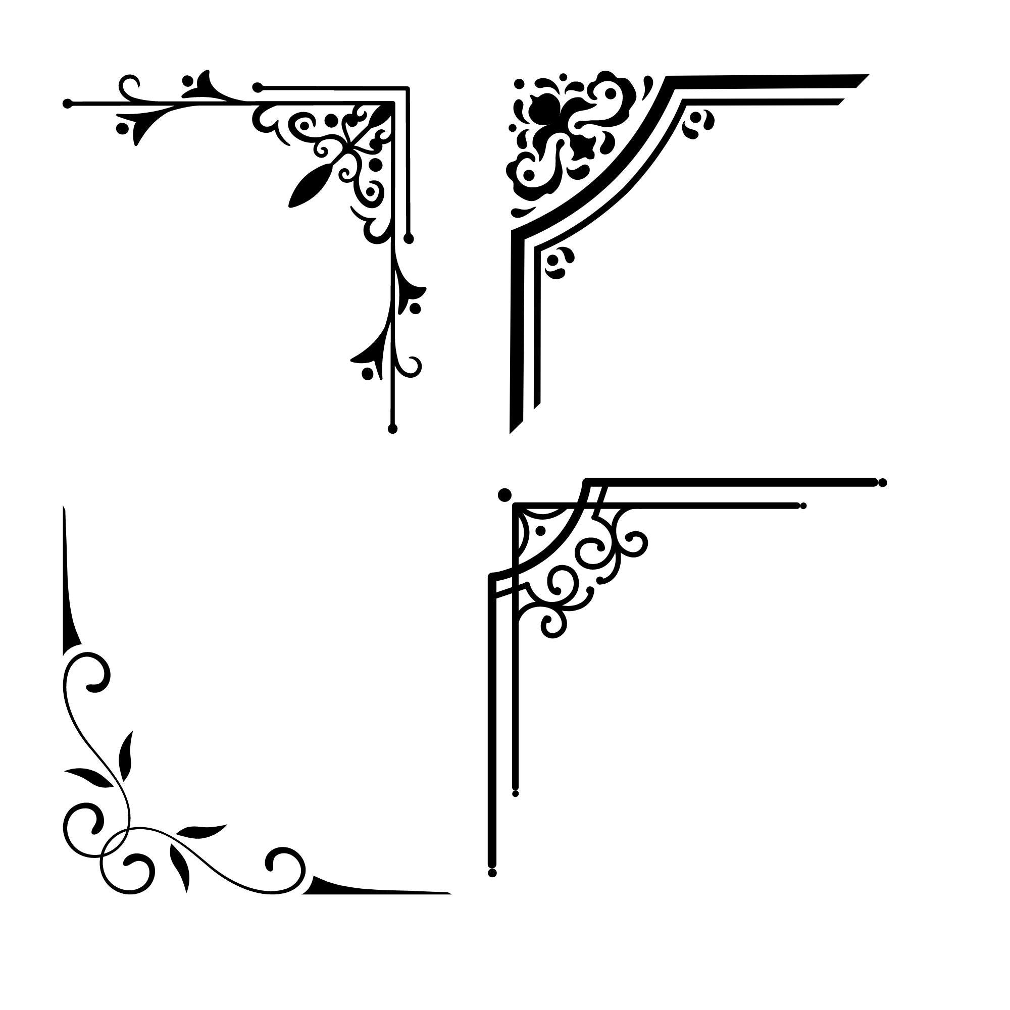 Corner SVG Bundle Laser Floral Patterns, Decorative Borders for Crafts ...