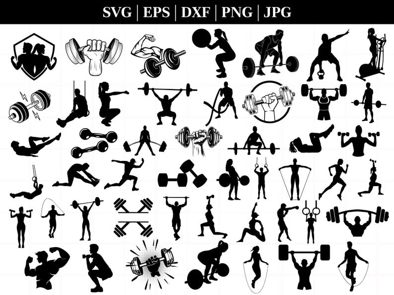 Gym SVG Bundle, Gym PNG Bundle, Gym Clipart, Gym SVG Cut Files Cricut ...