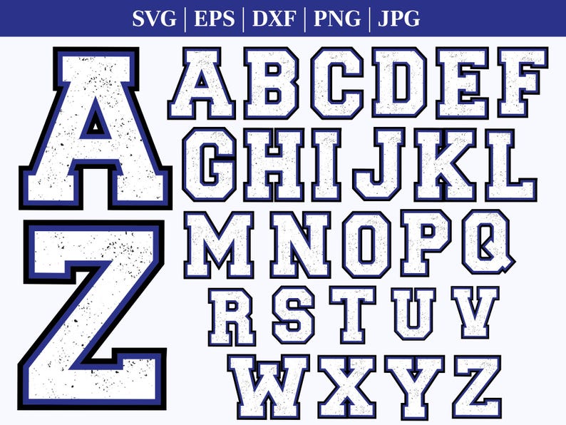 Varsity Font SVG, Jersey Font Svg, Sports SVG Alphabet, Varsity Letters ...