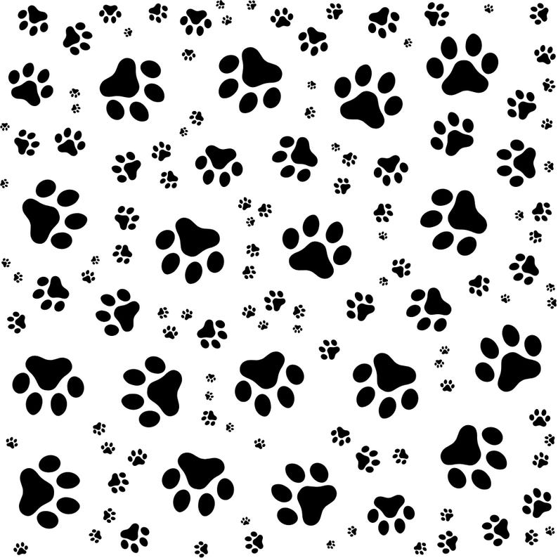 Paw Print SVG, Paw Print Pattern SVG, Paw Prints Digital Paper PNG ...