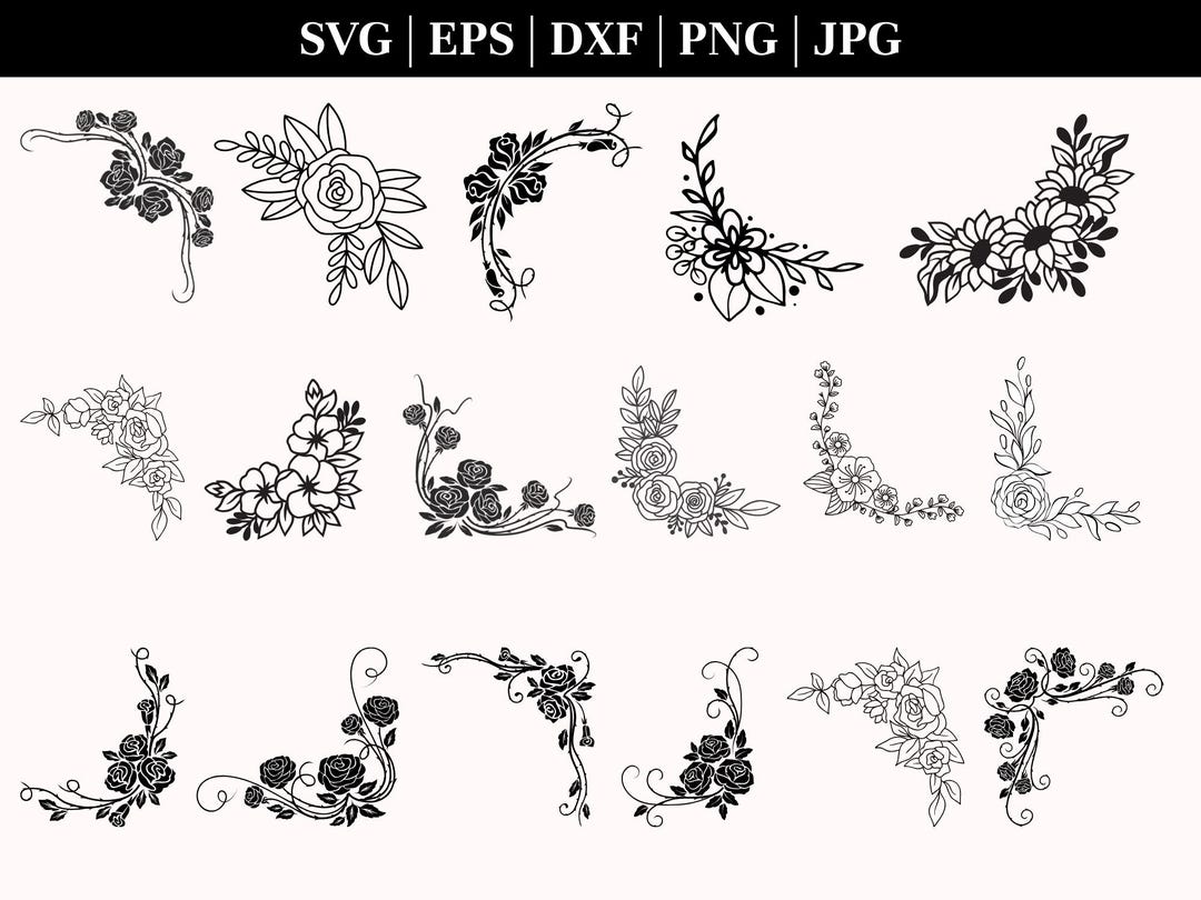 Corner Svg Bundle | Corner Svg | Floral Corner Svg Files | Decorative ...
