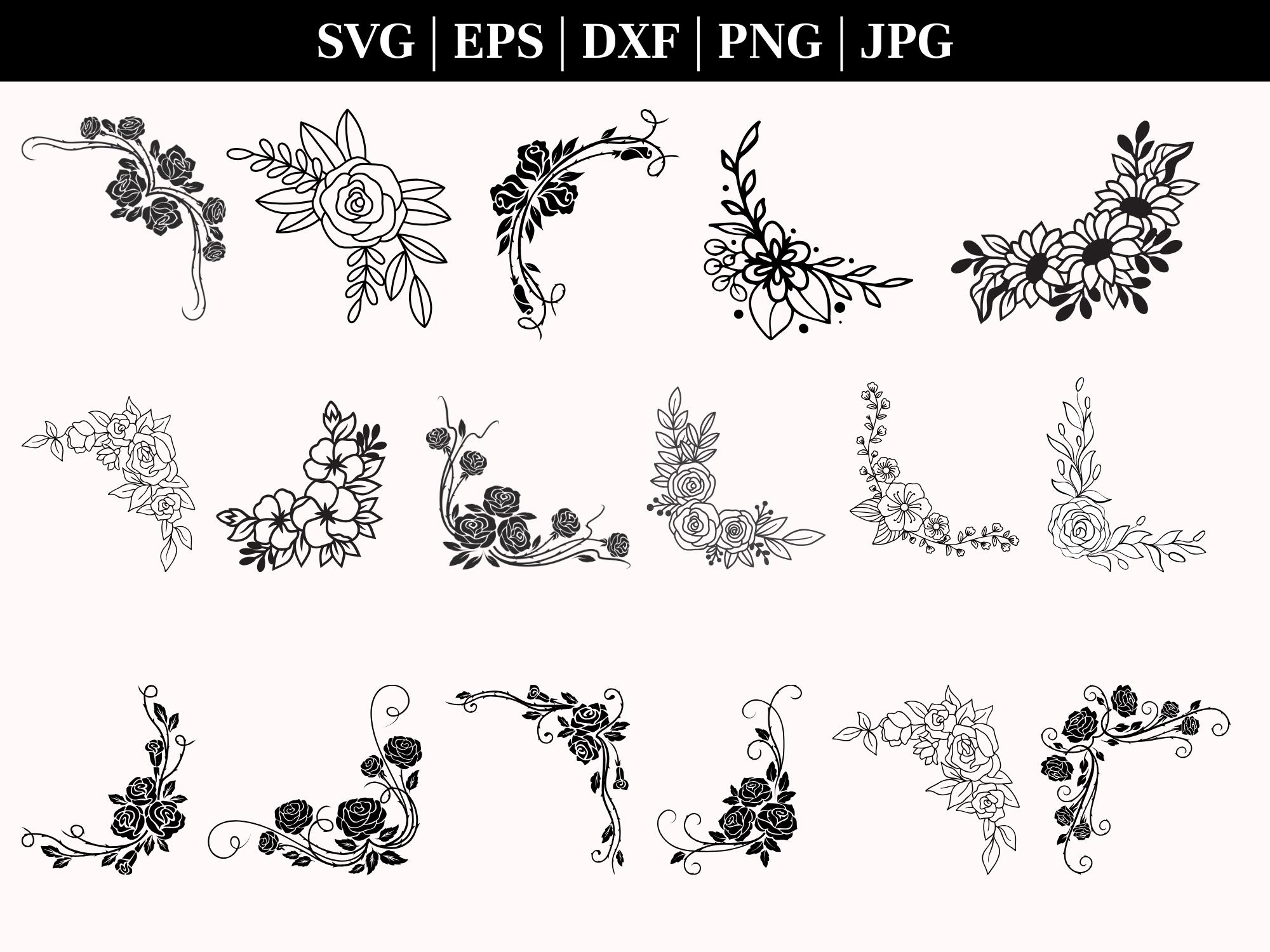 Corner Svg Bundle Corner Svg Floral Corner Svg Files Decorative Page ...