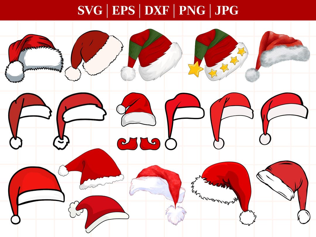 Santa Hat - Instant Digital Download - Svg, Png, Dxf, and Eps Files ...
