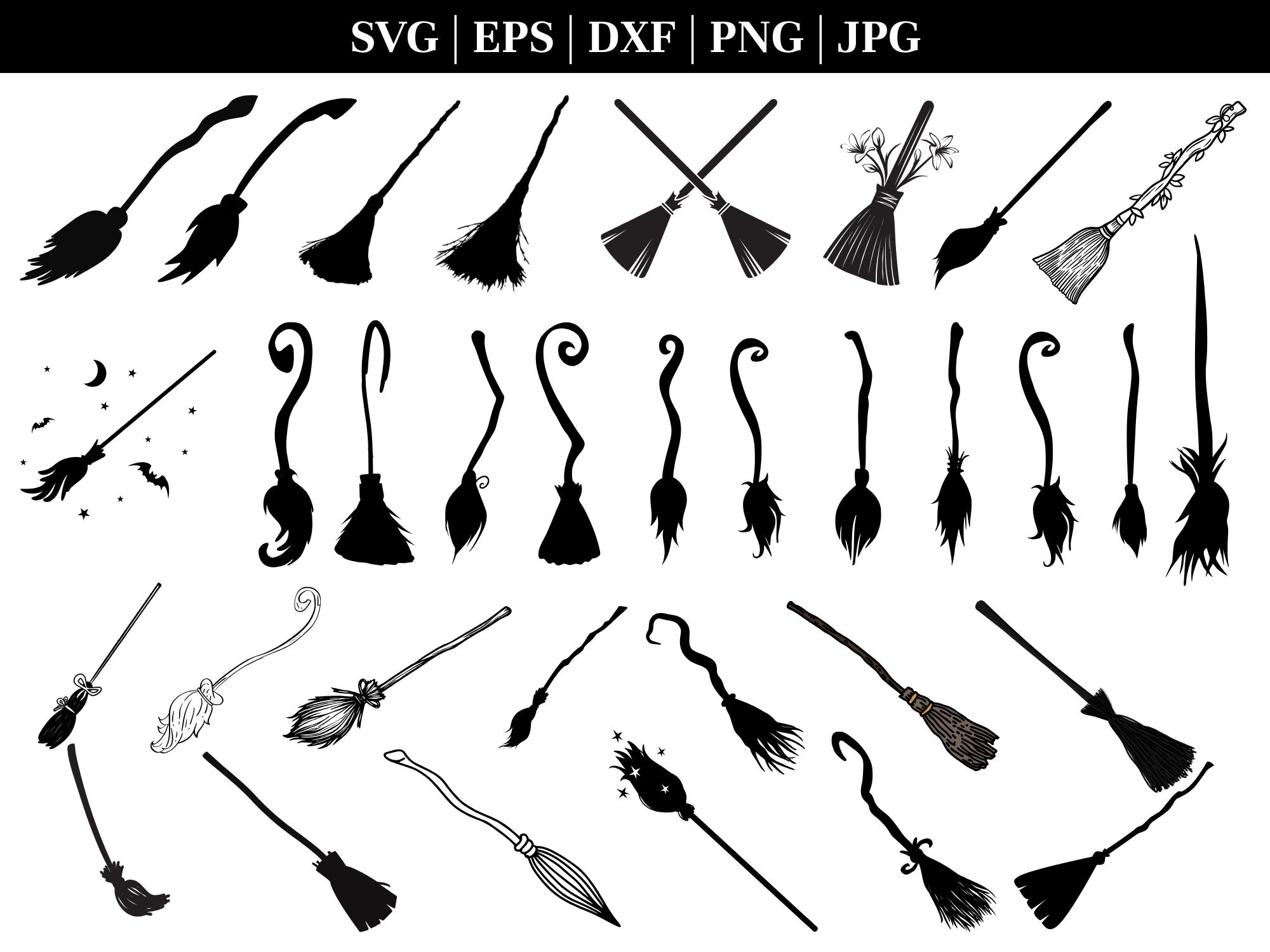 Hexenbesen SVG Bundle, PNG - Hexen Besen SVG, Halloween SVG, Hexe SVG ...