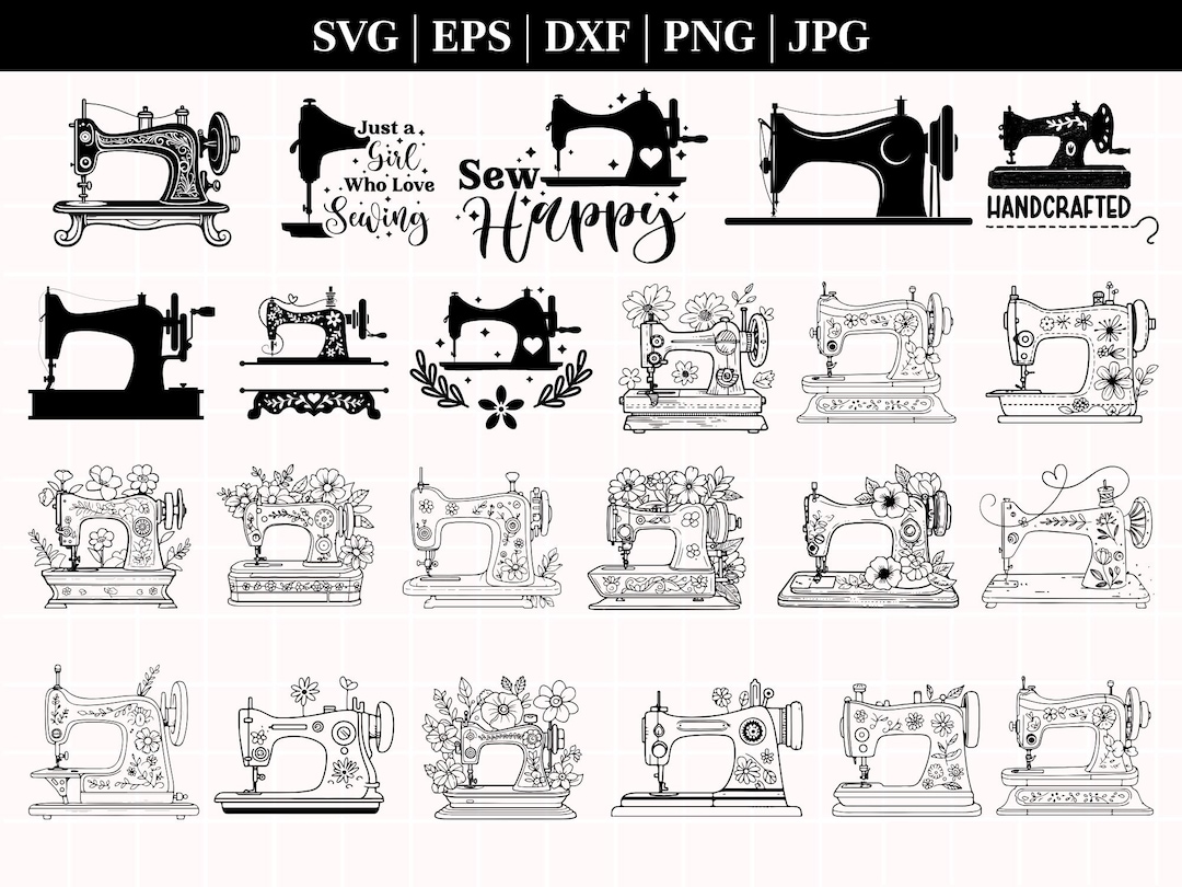 Sewing SVG Bundle, Sewing Monogram Frame Cut Files, Floral Sewing Svg ...