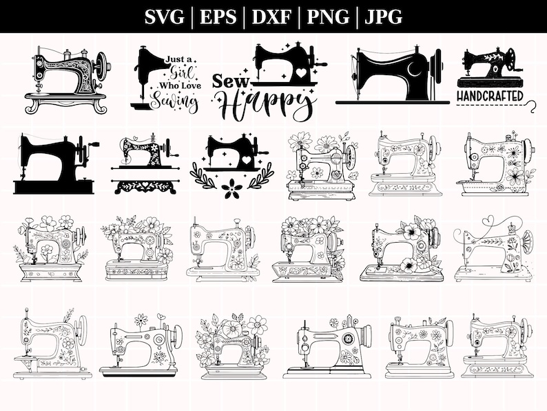 Sewing SVG Bundle, Sewing Monogram Frame Cut Files, Floral Sewing Svg ...