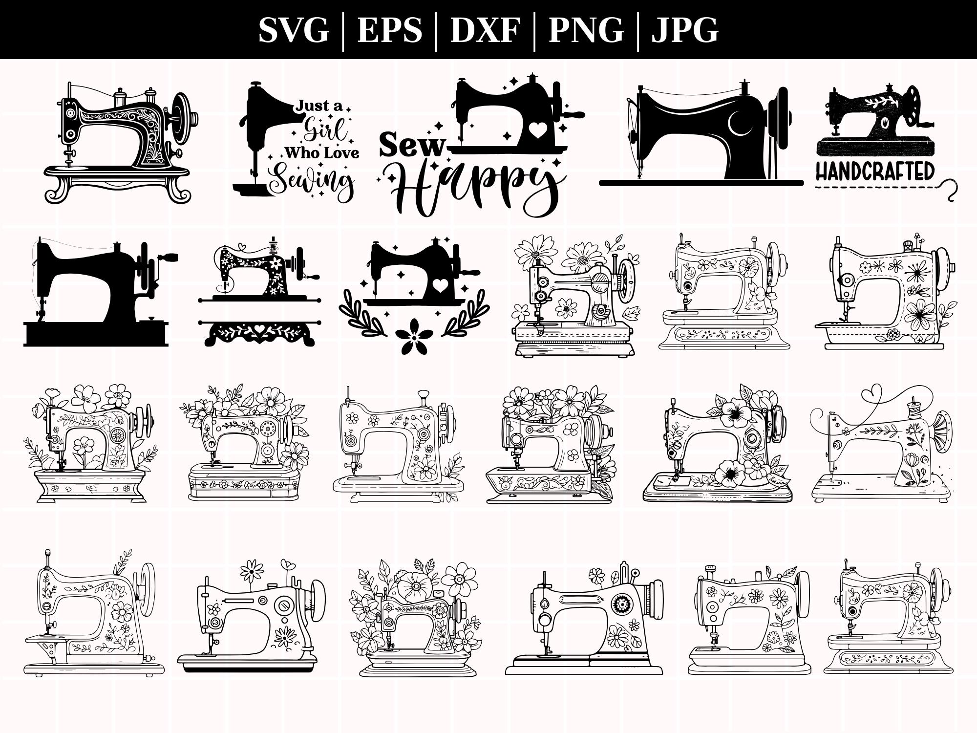 Sewing SVG Bundle, Sewing Monogram Frame Cut Files, Floral Sewing Svg ...