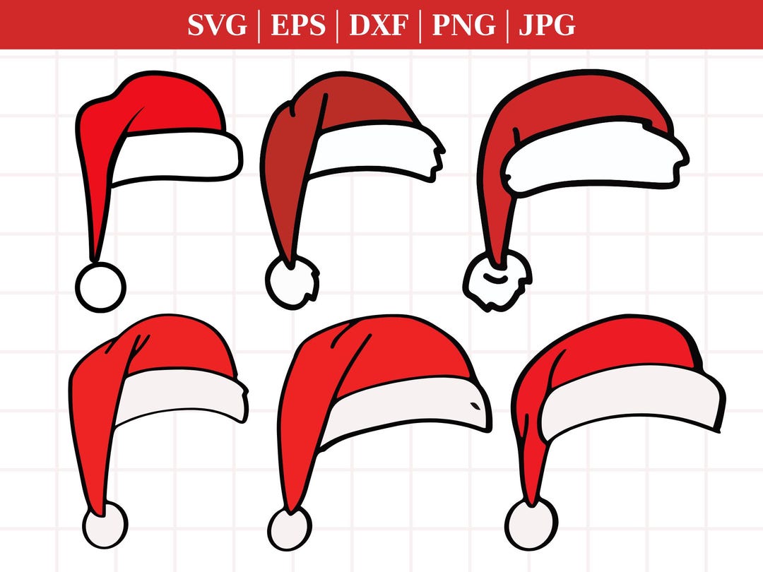 Santa Hat SVG\ Cristmas Hat Layered Cut File\ Christmas SVG\ Xmas ...