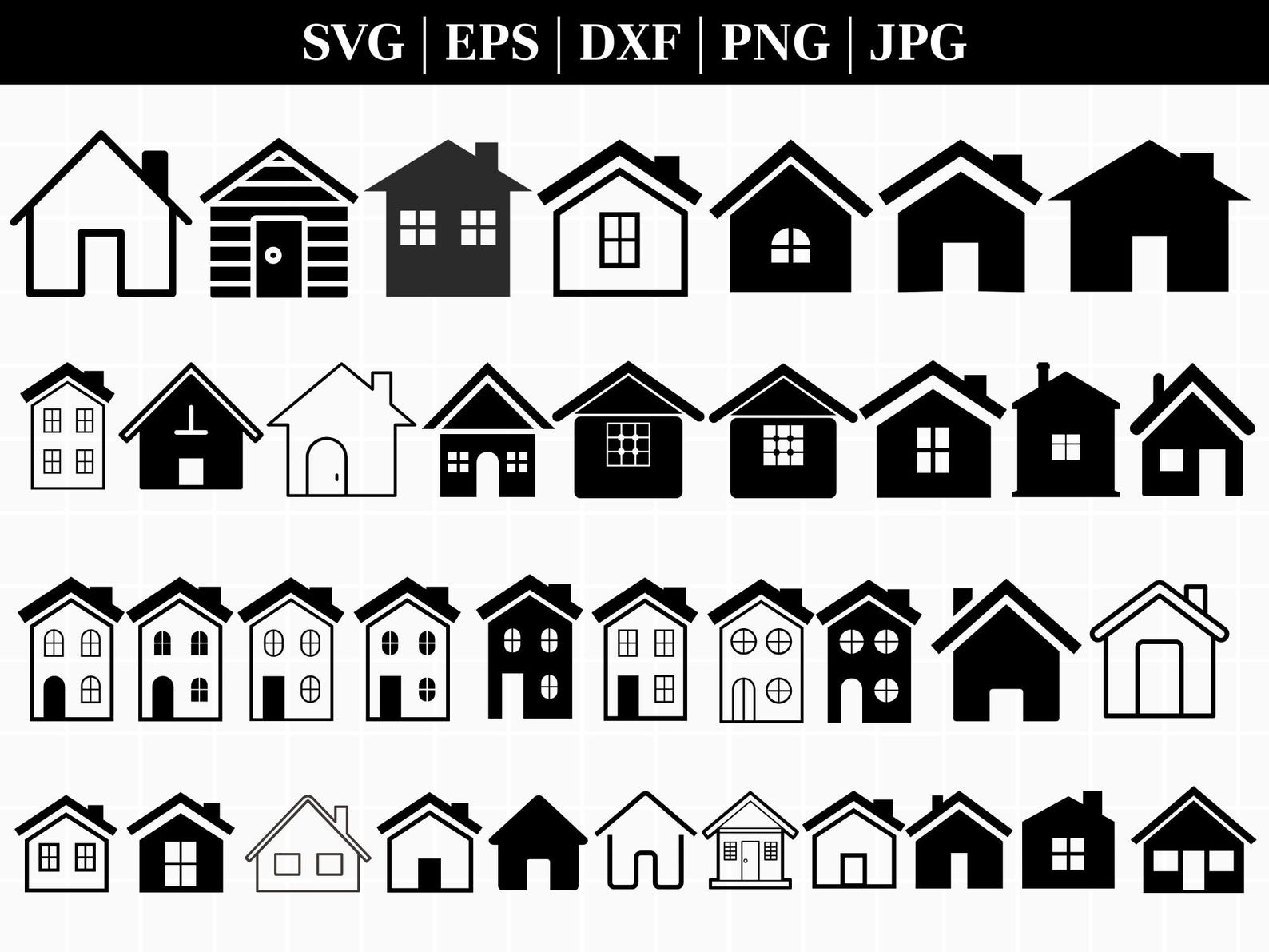 Little House Svg Bundle, Roof House Svg, Floral House SVG, Tiny House ...