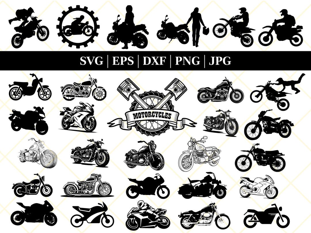 Classic Motorcycles Bundle SVG, PNG Instant Digital Downloads - Etsy