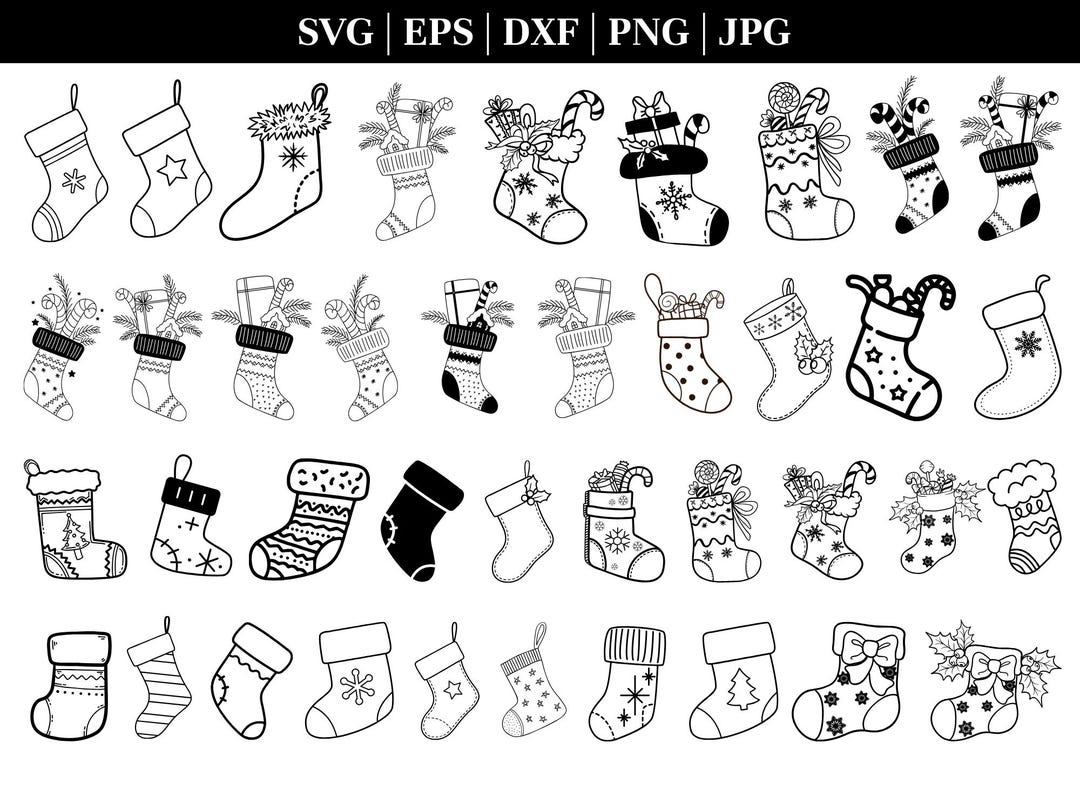 Christmas Socks SVG Bundle, Christmas Svg Files, Christmas Stockings ...