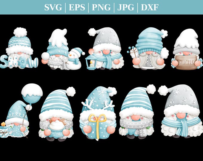 Winter Gnome Bundle SVG, Winter Decor, Winter Gnome Ornaments Svg ...