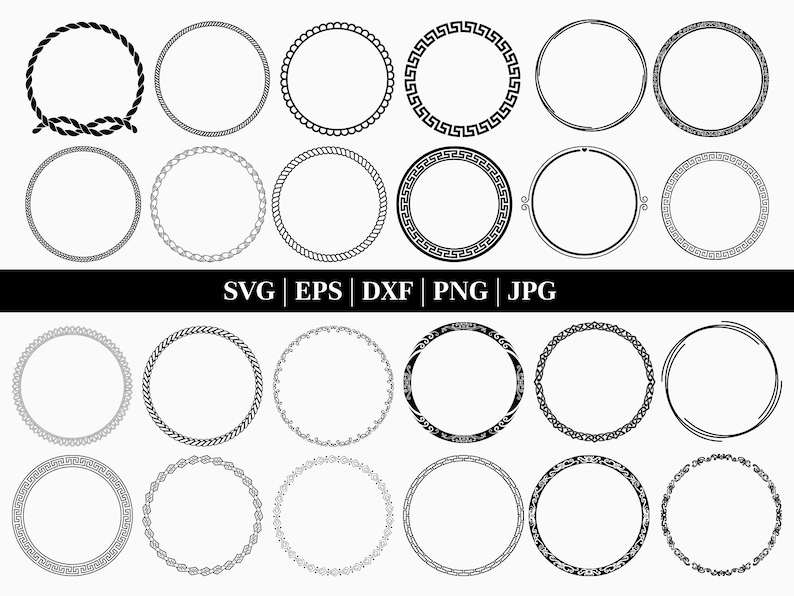 Circle Frame SVG, Cirlce SVG, Double Circle Frame SVG, Round Frame Svg ...