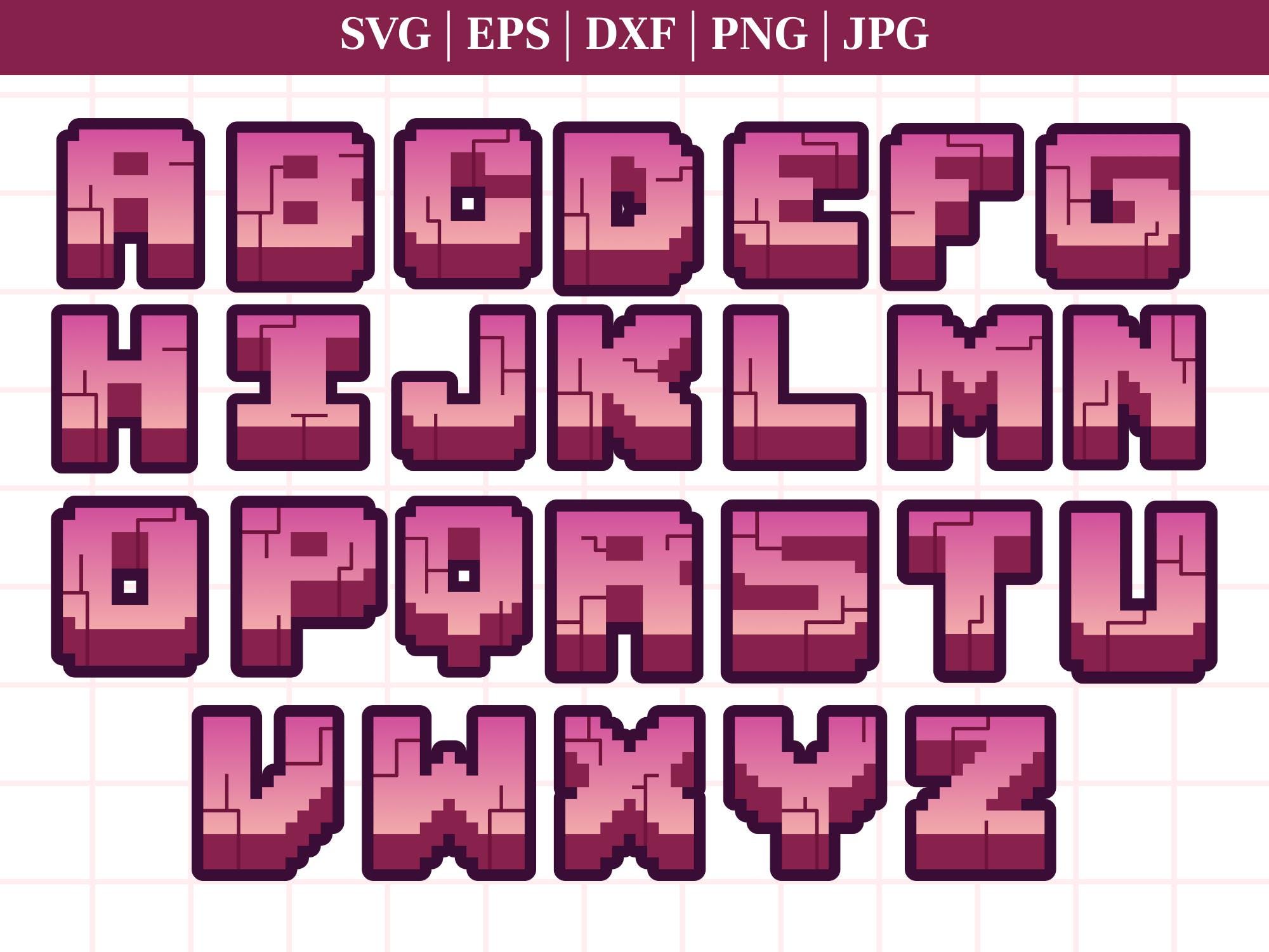 Minecraft Font | Alphabet and Number PNG | SVG Files Only | Cricut SVG ...