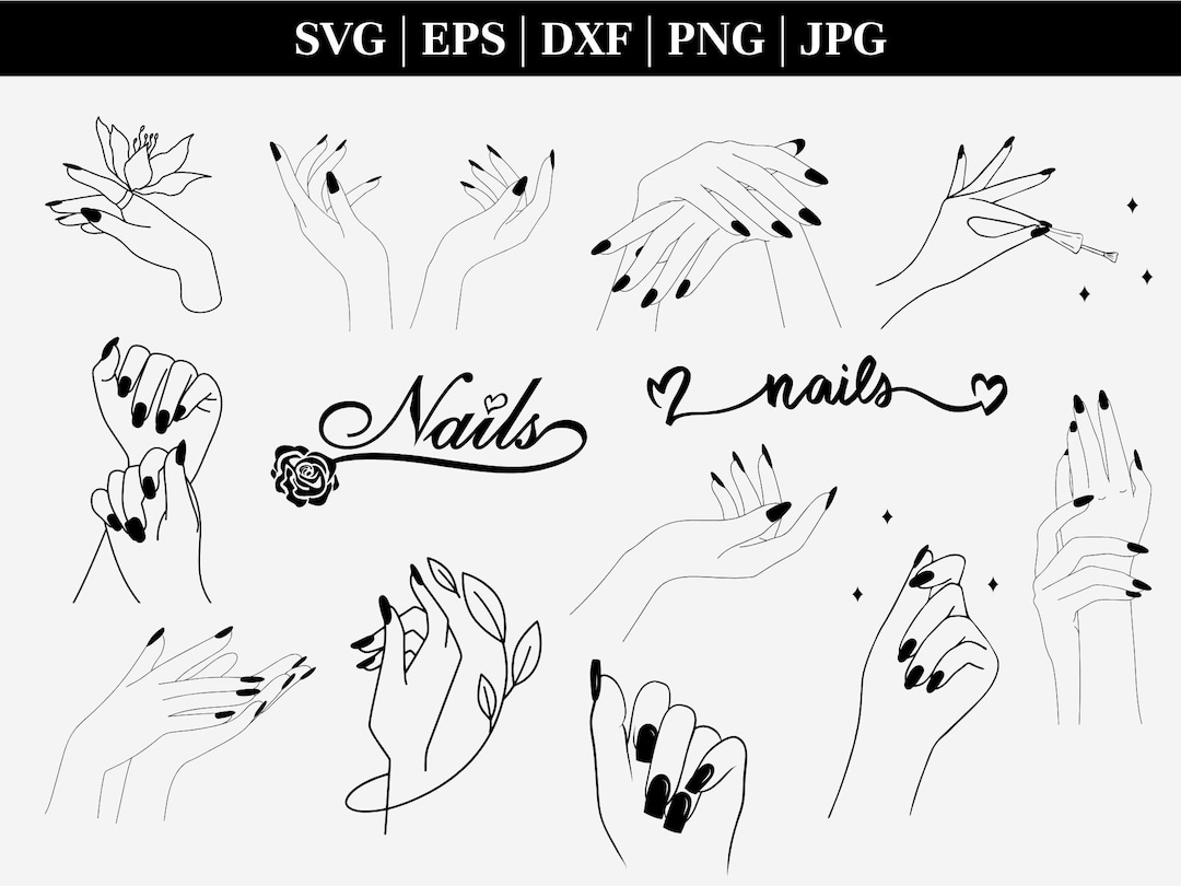Nail Tech SVG Bundle, Nail Artist SVG Cut File, Girl Hand Svg, Nail Art ...